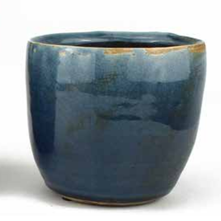 Tremargat Round Ceramic Pot Smokey Blue - 14cm | Exotic Botanic