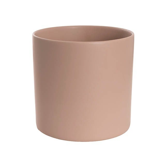 Ceramic Cylinder Pot Satin Matte Nude - 30cm | Exotic Botanic